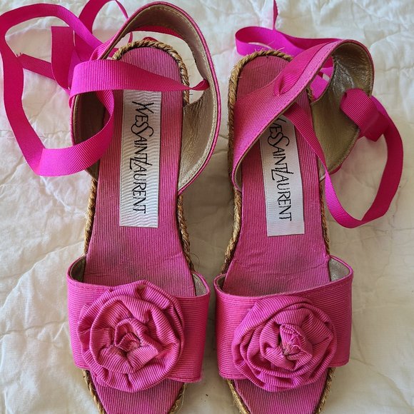 Yves Saint Laurent | Shoes | Yves Saint Laurent Hot Pink Espadrille ...